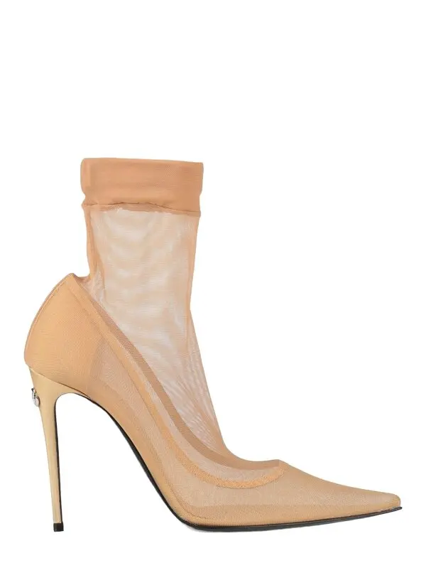 Dolce & Gabbana Sock Ankle Boots - Nude