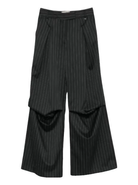 ANIYE BY Pinstriped Wide Leg Trousers - Black