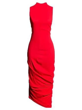 Jacquemus Sleeveless Mock Neck Midi Dress - Red