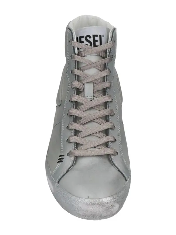 DIESEL® Metal High-top Casual Lace-up Shoes - Silver