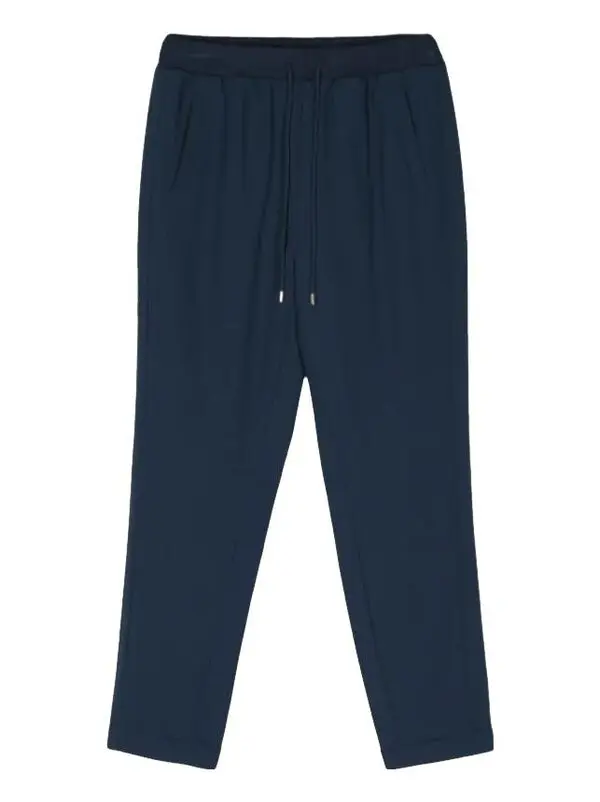 Liu Jo Mid-rise Tapered Trousers With Gold-tone Logo Plaque - Black