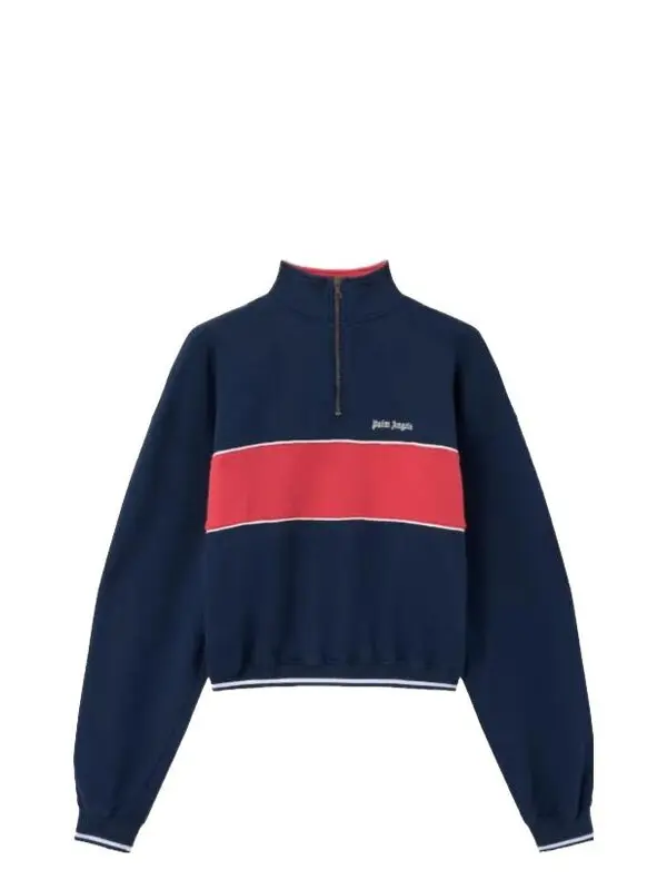 Palm Angels Classic Logo Half-zip Sweatshirt - Black