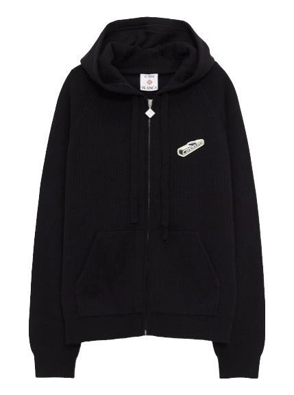Casablanca Zip-up Hoodie With Logo - Black