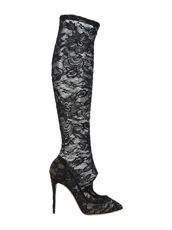 Dolce & Gabbana Over The Knee Lace Boots - Black
