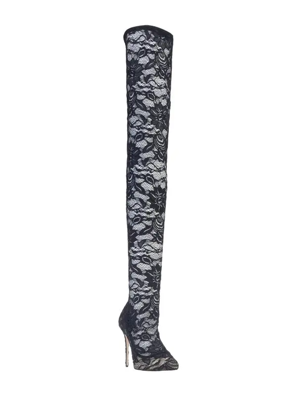 Dolce & Gabbana Over-the-knee Lace Boots - Black