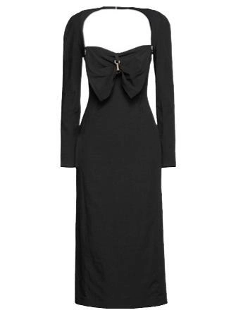Jacquemus Flared Midi Dress With Bow Detail - Black