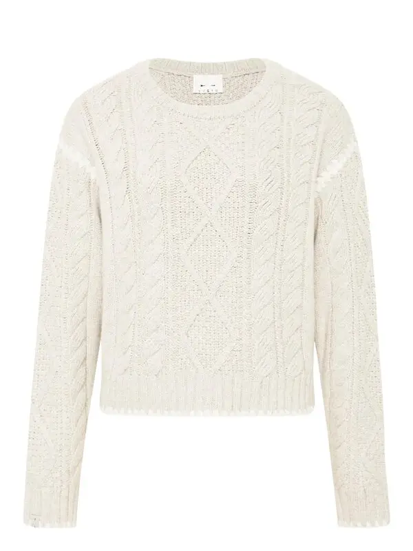 The Upside Xanthe Cable-knit Crew-neck Sweater - White
