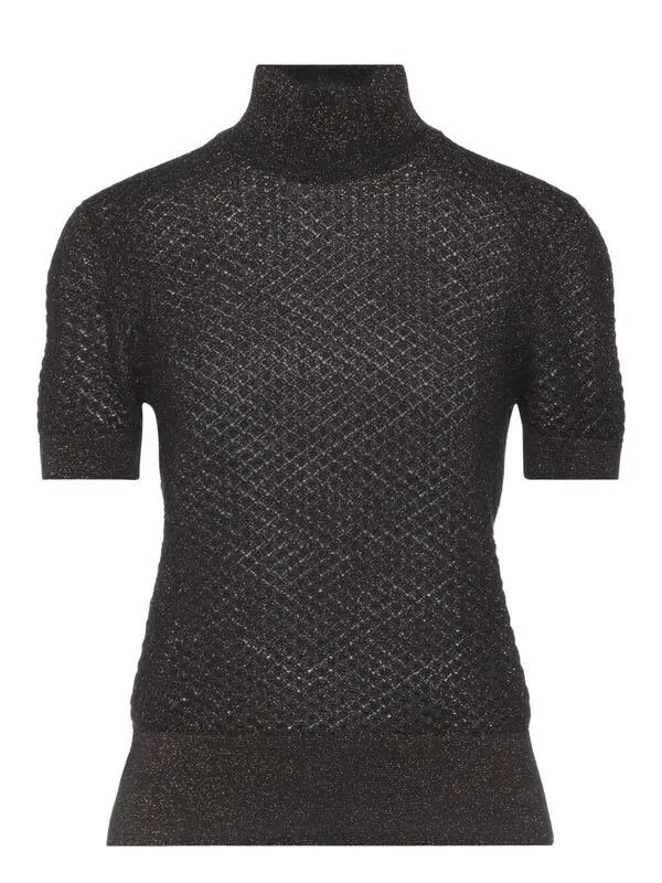Dolce & Gabbana Two-tone Knitted Short-sleeve Turtleneck - Bronze