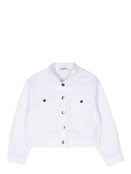 Liu Jo Elasticated-hem Denim Jacket - White