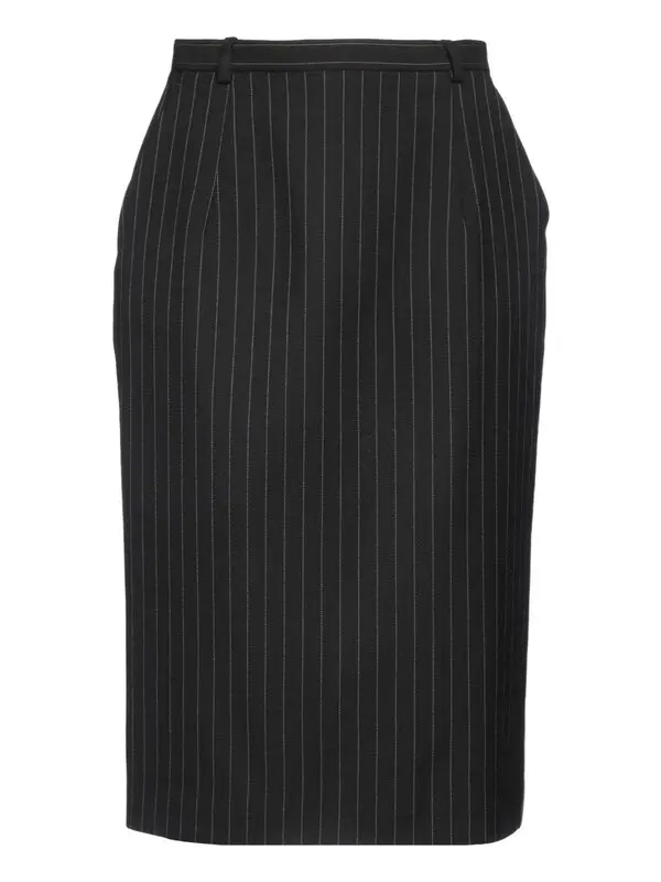Dolce & Gabbana Striped Midi Skirt - Black