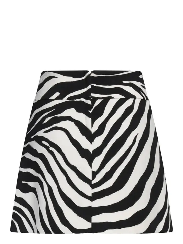 Dolce & Gabbana Zebra Print Flared Skirt - Black