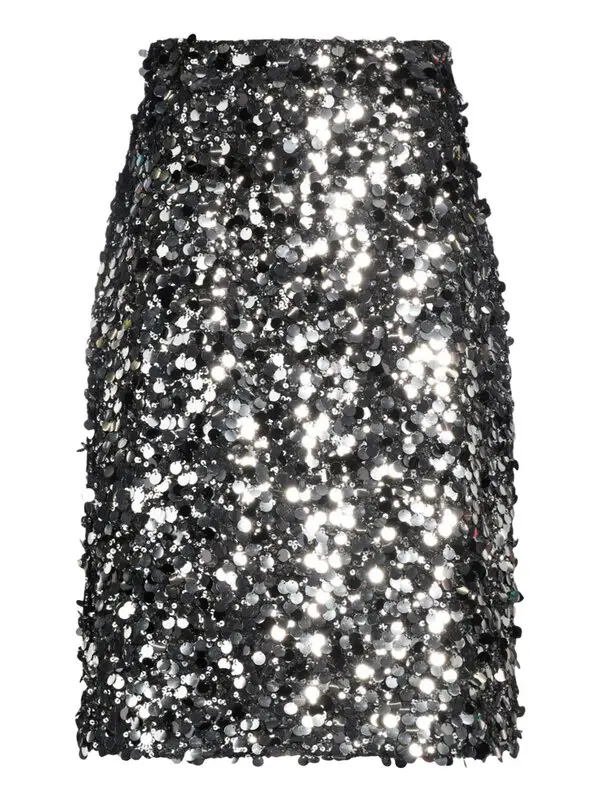 Dolce & Gabbana Sequin Midi Skirt - Silver