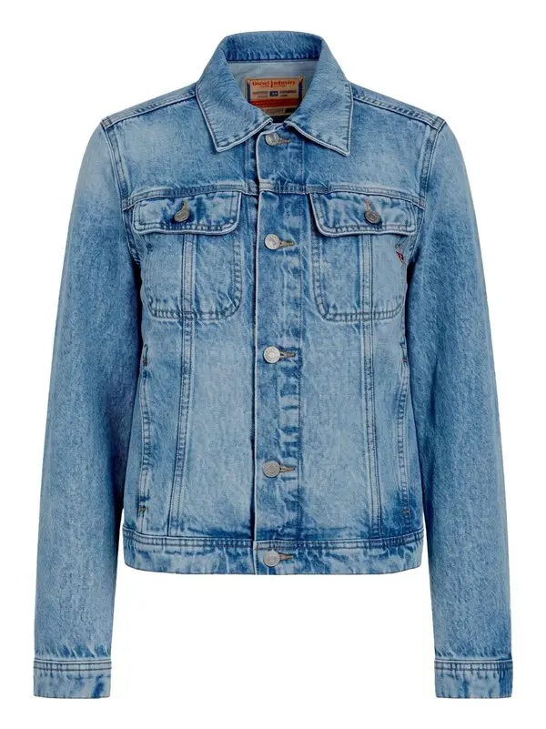 DIESEL® Denim Jacket With Classic Collar - Blue