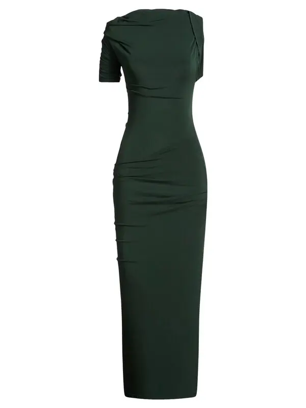 Jacquemus Draped Sleeveless Boat Neck Sheath Dress - Green