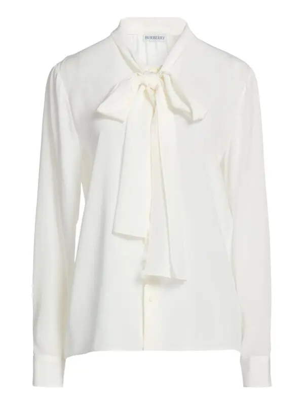 Burberry Silk Crepe Bow Blouse - No