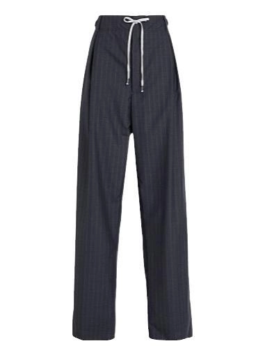 MAISON MARGIELA Pinstriped Wide-leg Trousers - Black