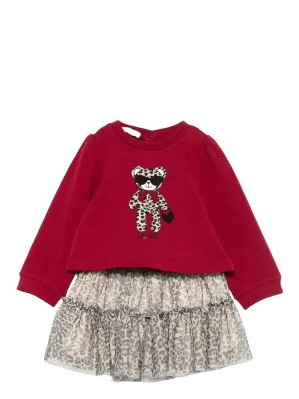 Liu Jo Ruffled Leopard Print Skirt Set - Red