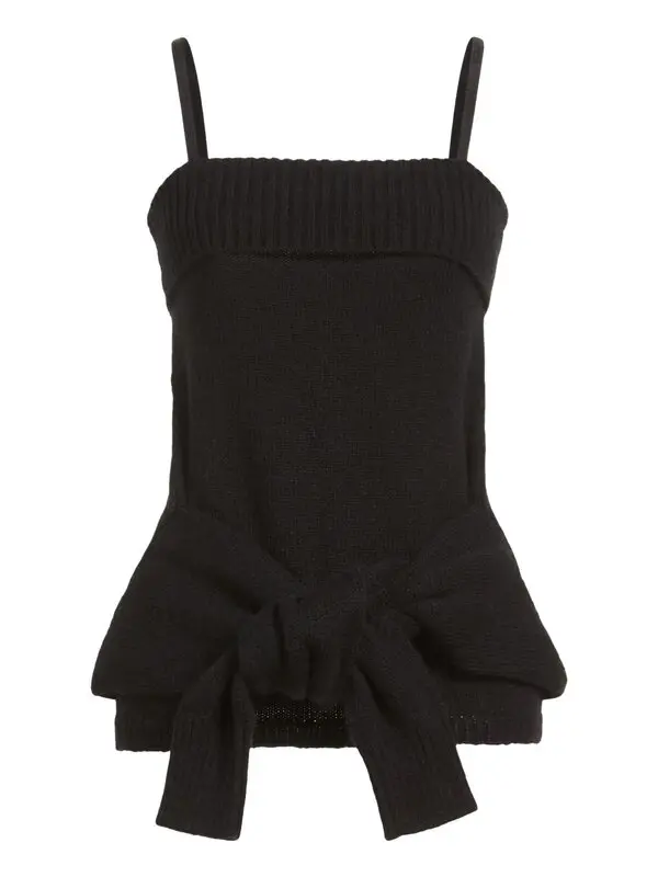 Dolce & Gabbana Sleeveless Square Neck Knit Top - Black