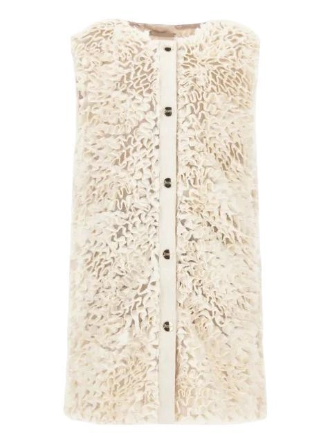 Herno Gathered Georgette Coat - White