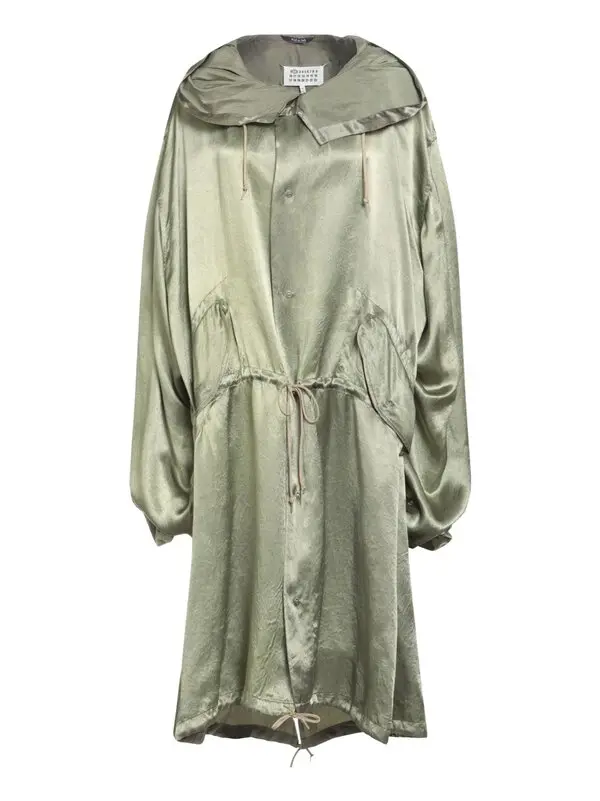 MAISON MARGIELA Lightweight Hooded Trench Coat - Green