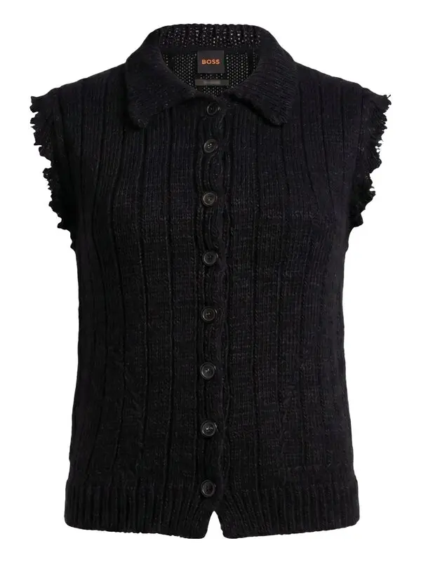 MAISON MARGIELA Two-tone Knit Short-sleeve Top - Black