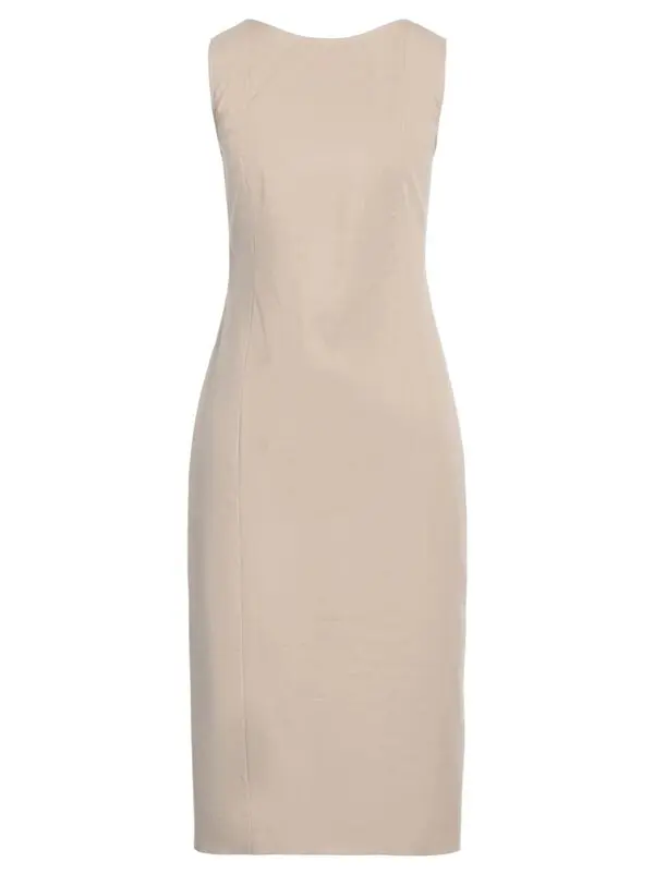 Max Mara Sleeveless Crewneck Twill Dress - Nude