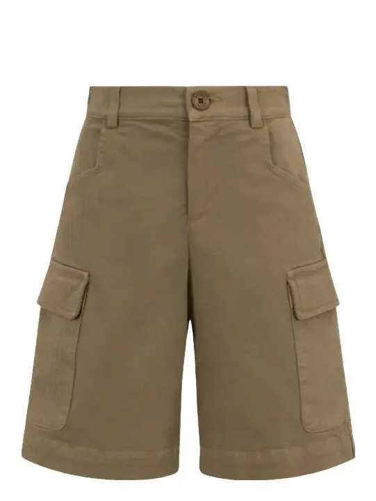 Etro Stretch Cotton Cargo Bermuda Shorts - Brown