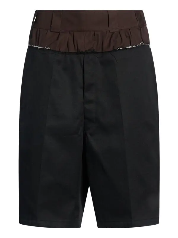 MAISON MARGIELA Two-tone Gabardine Bermuda Shorts - Black