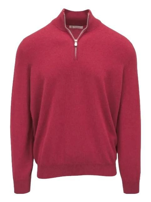 Brunello Cucinelli Zip-collar Sweatshirt - Red