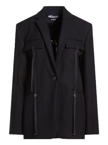 Jacquemus Single-breasted Blazer With Appliqués - Blue
