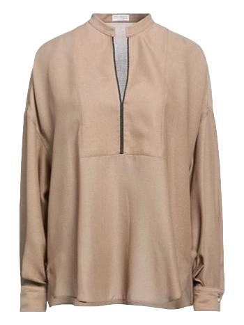 Brunello Cucinelli Long-sleeved Embellished Top - Light Brown
