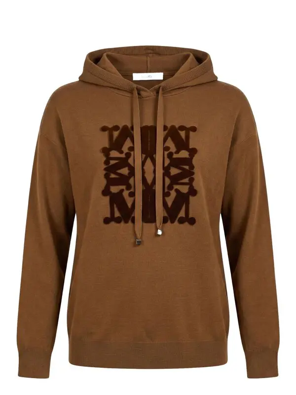 Max Mara Printed Wool Hoodie - Brown