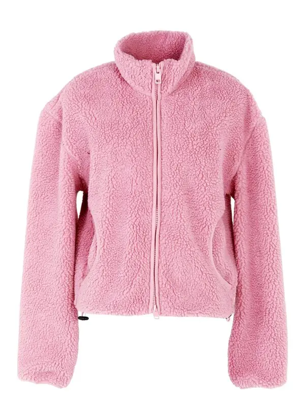 DIESEL® Fleece Jacket With Logo Detail - Pink