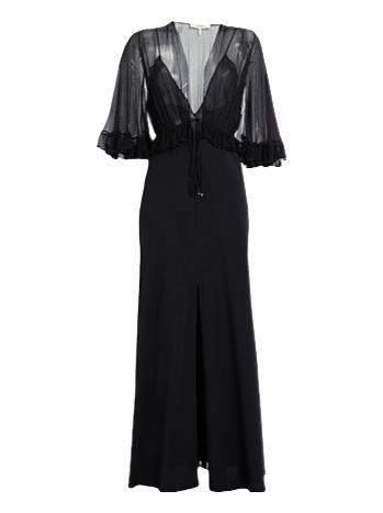 Chloé Chiffon Crepe Dress - Black