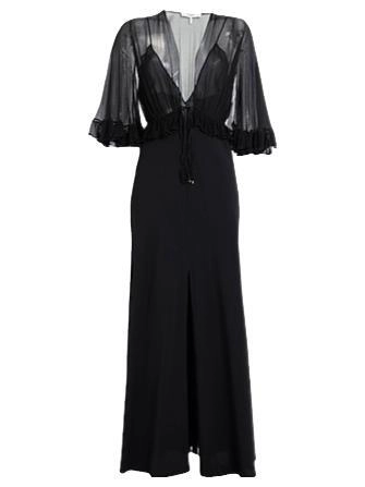 Chloé Chiffon Crepe Dress - Black
