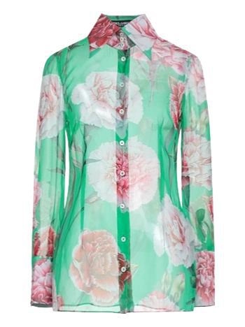 Dolce & Gabbana Floral Print Silk Shirt - Green