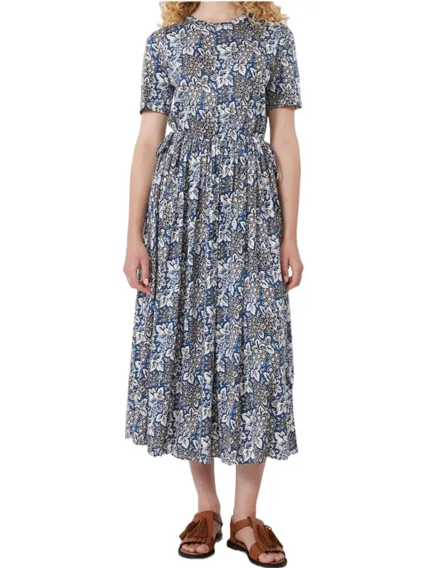 Max Mara Printed Maxi Dress - Gray