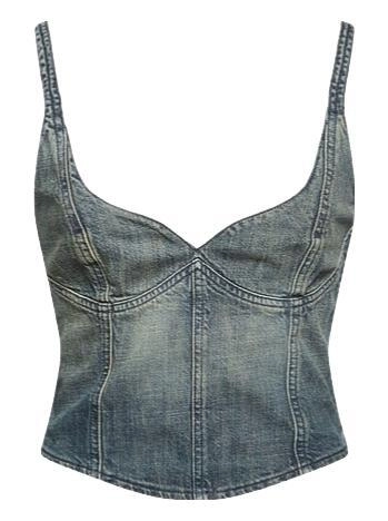 Balenciaga V-neck Sleeveless Denim Top - Blue