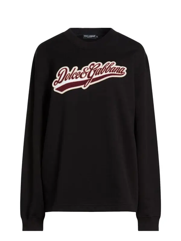 Dolce & Gabbana Long Sleeve Crewneck Sweatshirt - Black
