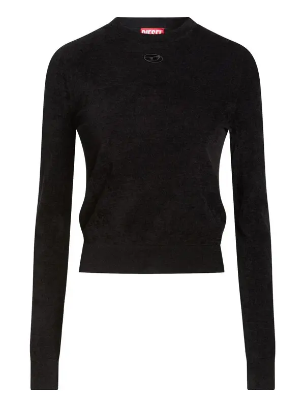 DIESEL® Embroidered Logo Knitted Sweater - Black