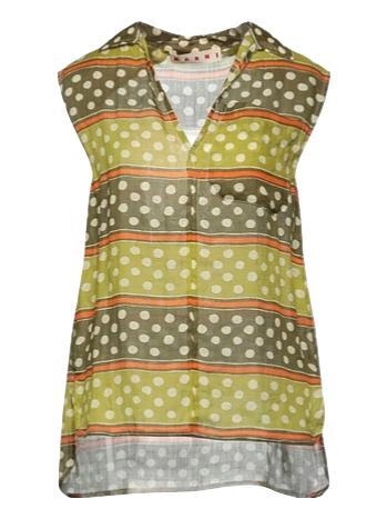 Marni Polka Dot Short-sleeved Top - Green