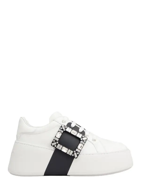 ROGER VIVIER Viv Skate Sneakers With Signature Buckle - White
