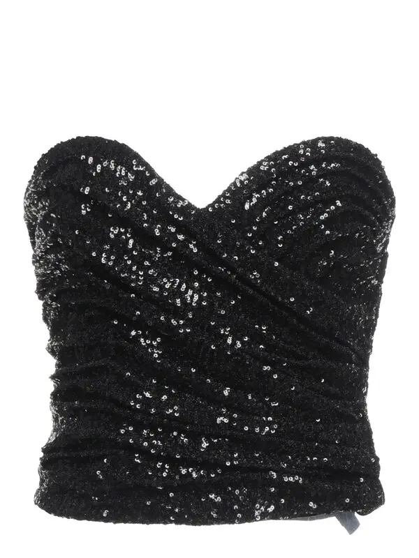 Saint Laurent Sleeveless Tulle Top - Black