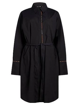 Burberry Midi Shirt Dress With Belt - Black
