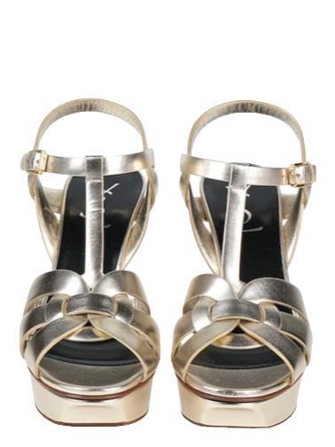 Saint Laurent Tribute Platform Sandals - Nude