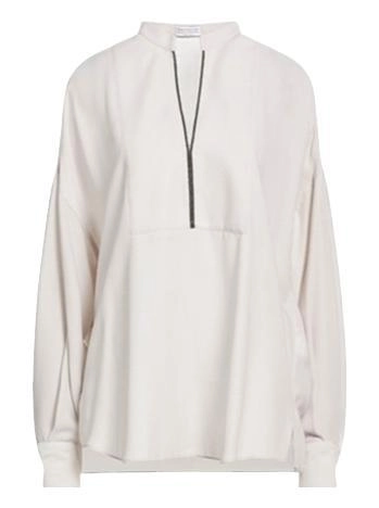 Brunello Cucinelli V-neck Long-sleeved Shirt - Grey