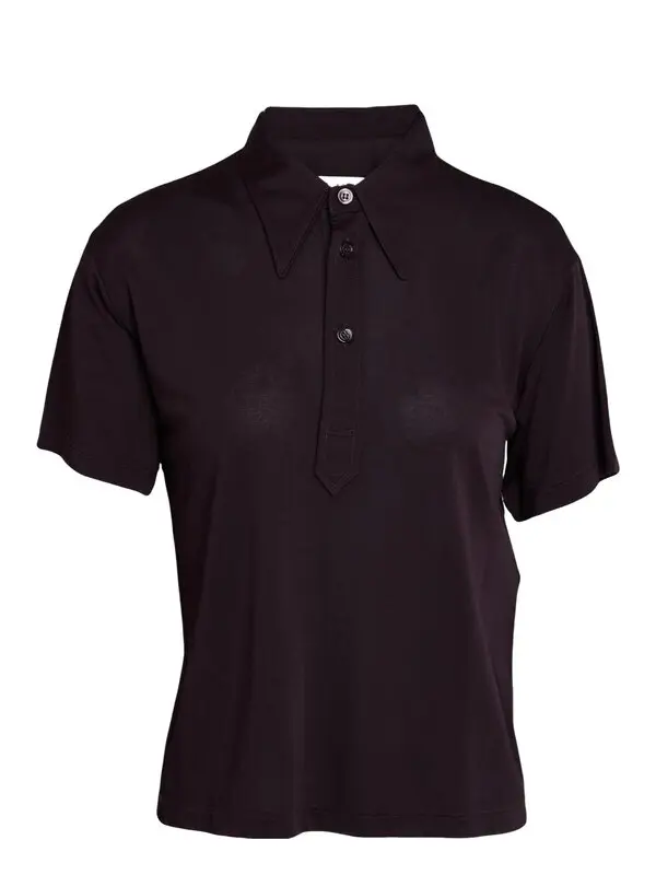 MAISON MARGIELA Short Sleeve Polo Shirt - Black
