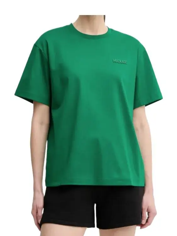 Mackage Crewneck T-shirt With Tonal Logo - Leaf Green