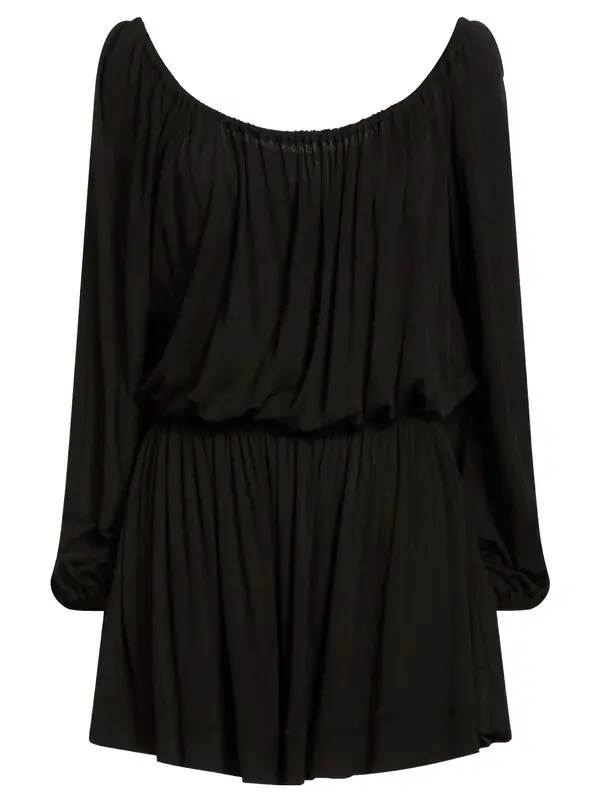 Saint Laurent Off-the-shoulder Jersey Dress - Black