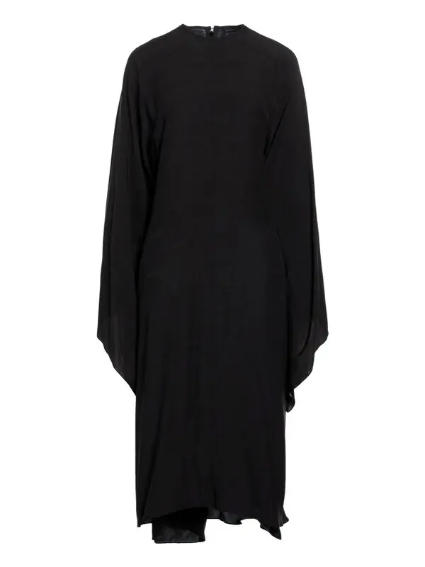 Balenciaga Long-sleeved Dress With Logo Print - Black